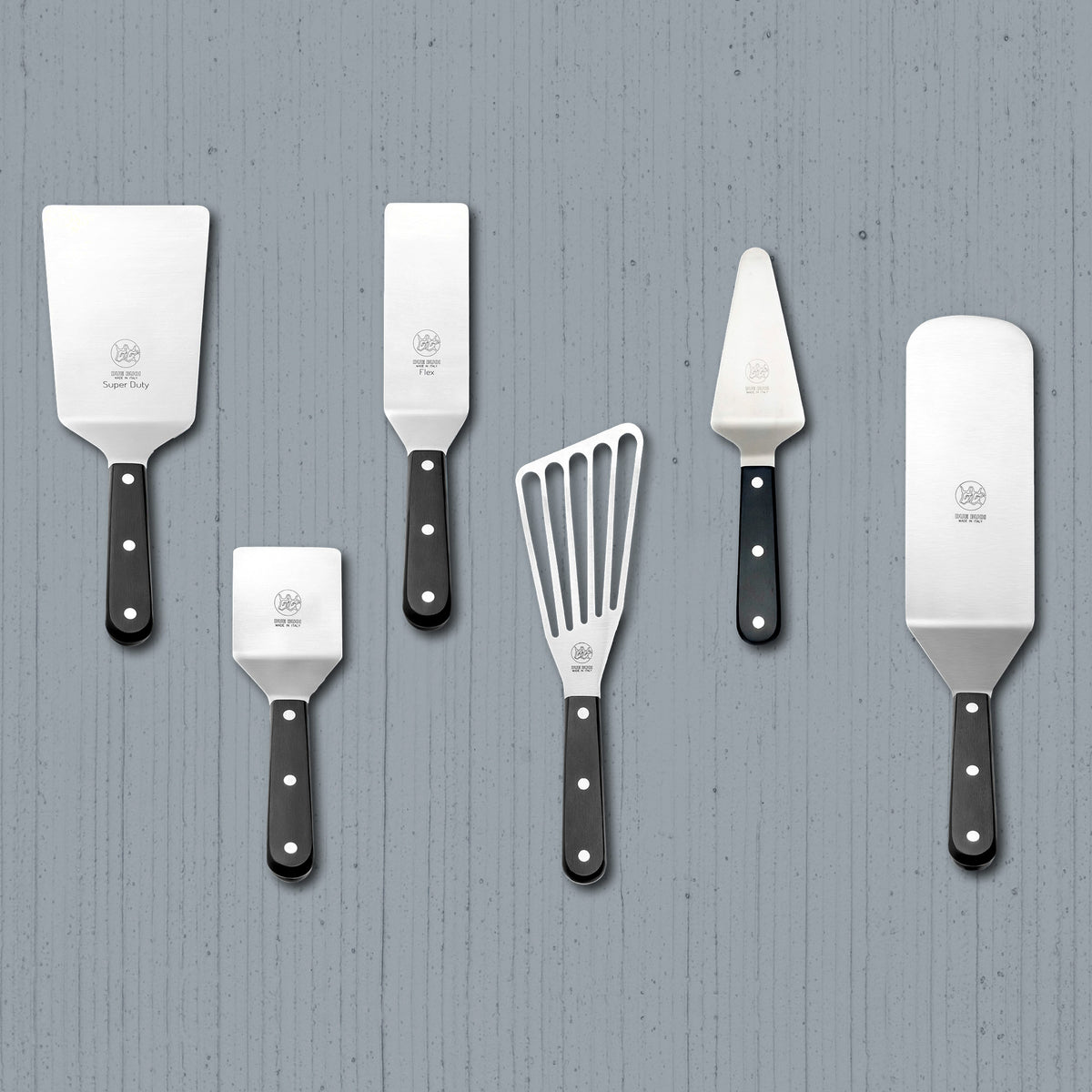 6 Piece Spatula Set - Polymer Handle | Due Buoi Spatula Store